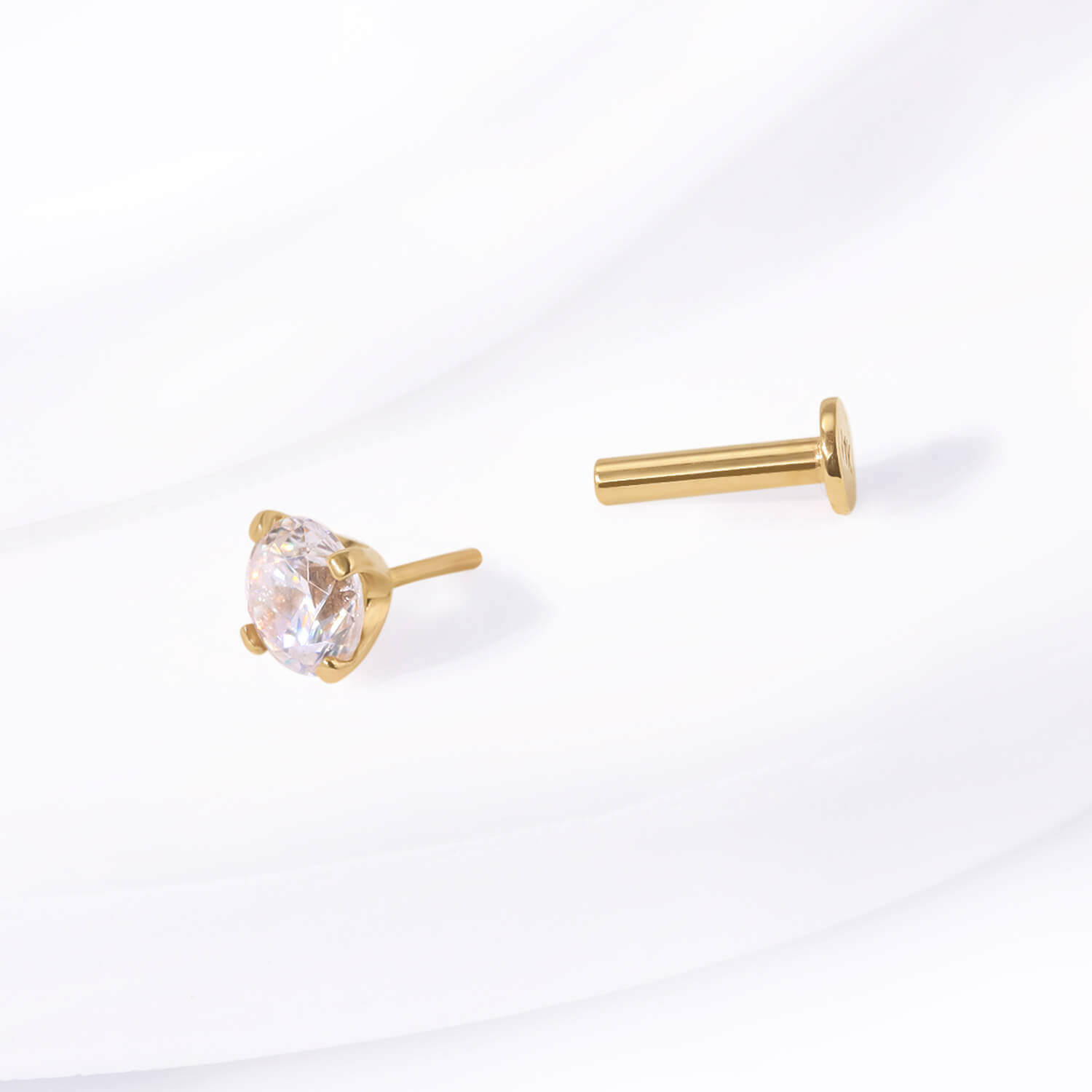 14K Gold|Internally Threaded|Body Piercing|Navel Ring - GPF Jewelry