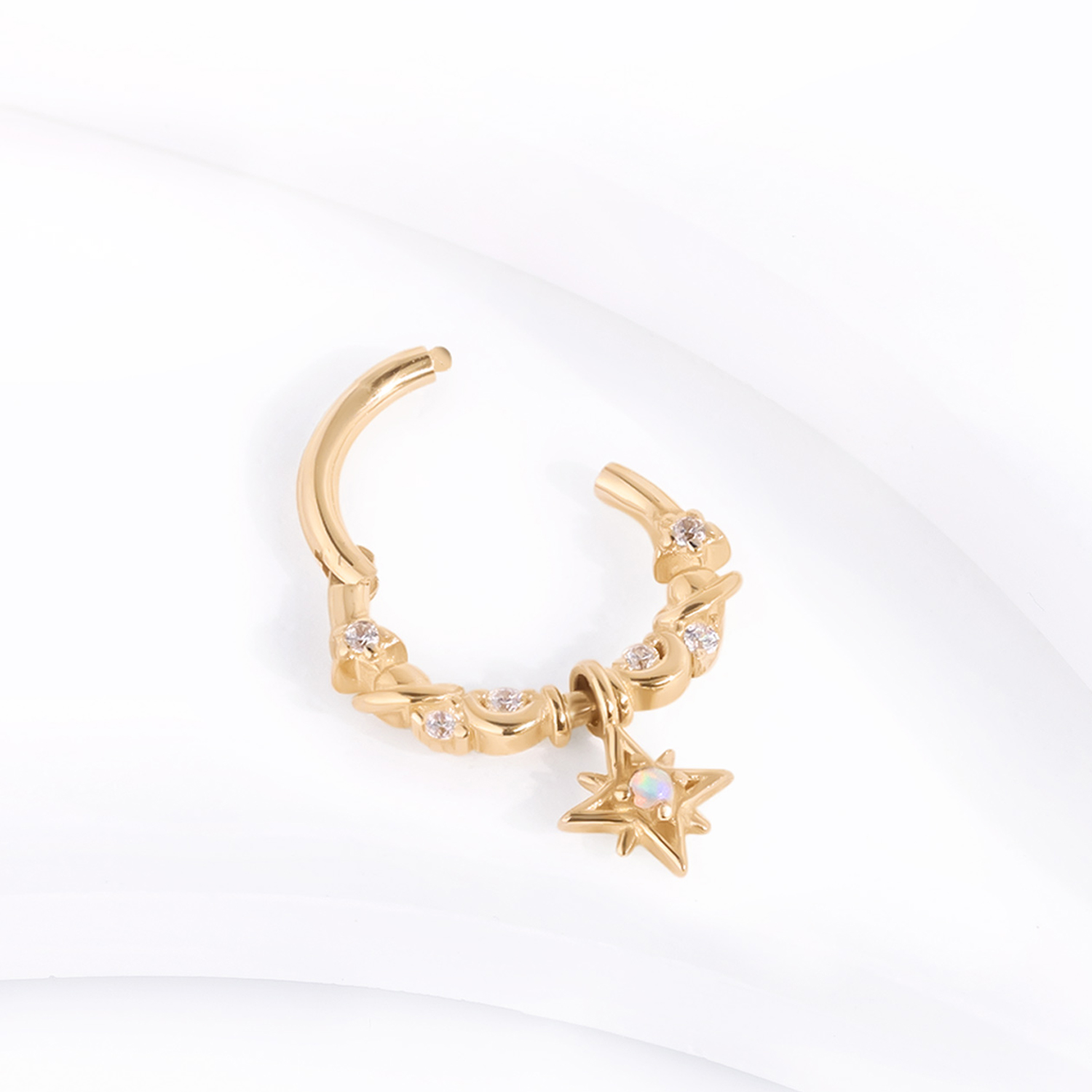 14k Gold Solitaire Belly Button Ring Gpf Jewelry