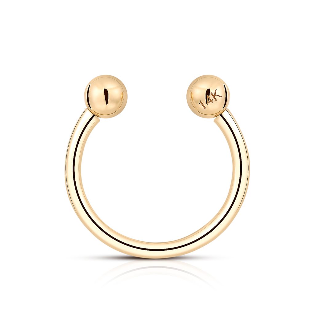 14K Solid Gold|Barbell Eyebrow Ring|Body Piercing - GPF Jewelry