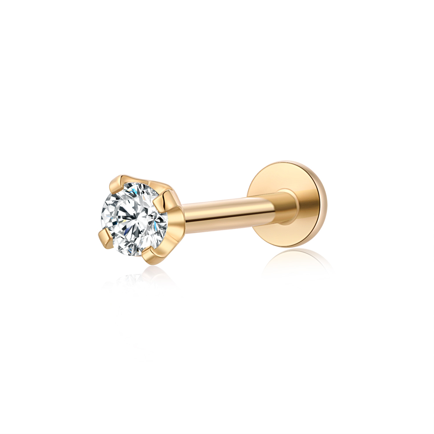 18K Gold Natural Diamond Labret Studs - GPF Jewelry