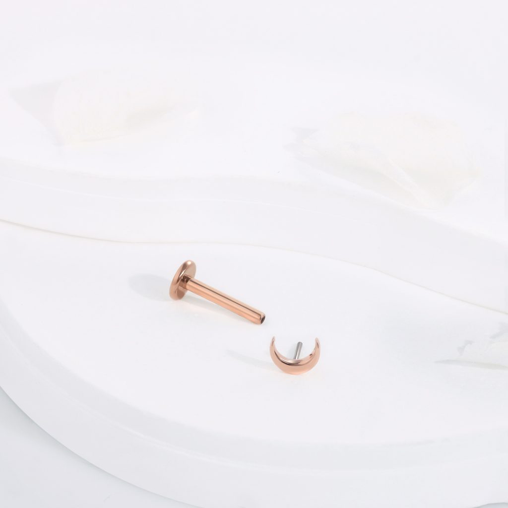 14K Rose Gold|Threadless Top|Labret Studs - GPF Jewelry
