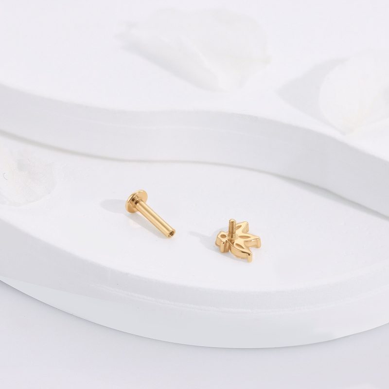 14K Gold|Body Jewelry|Internally Threaded|Labret Studs - GPF Jewelry