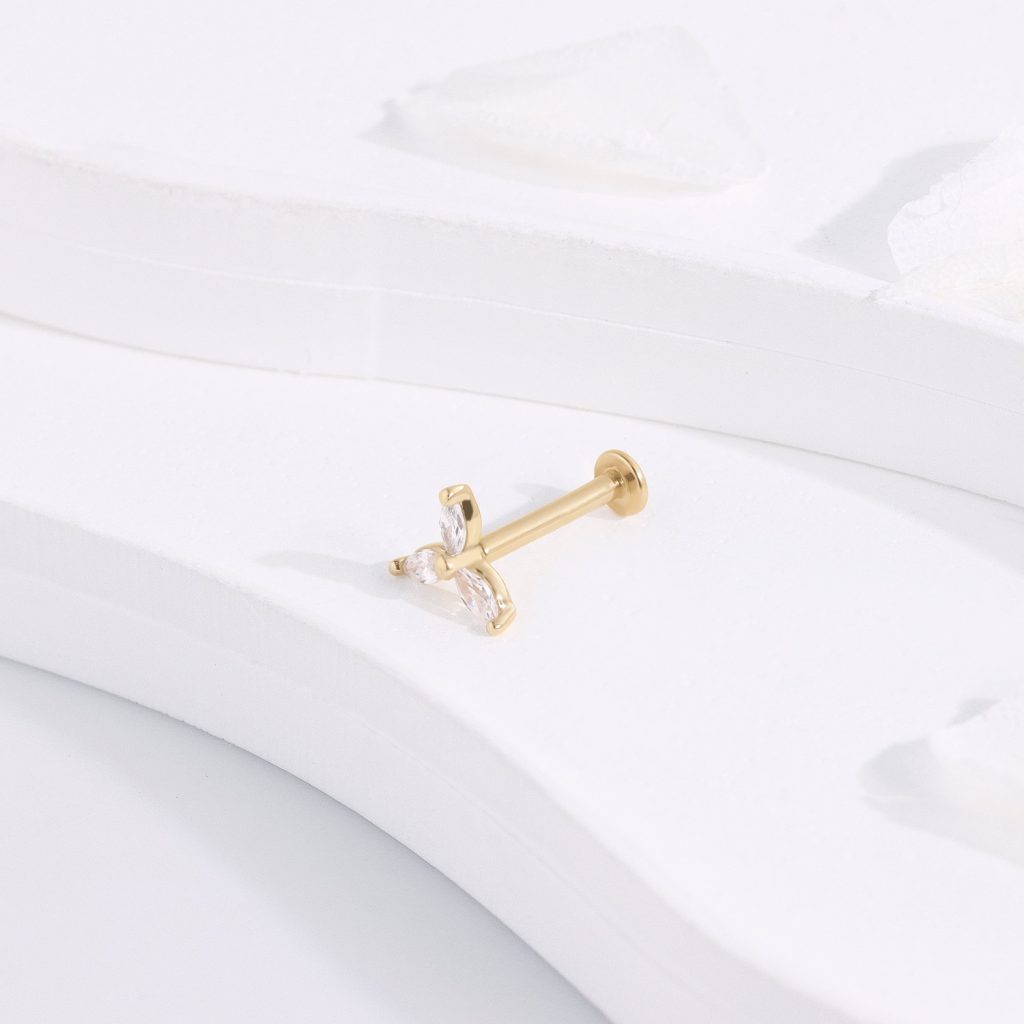 14K Gold |Threadless Studs|Body Jewelry Factory - GPF Jewelry