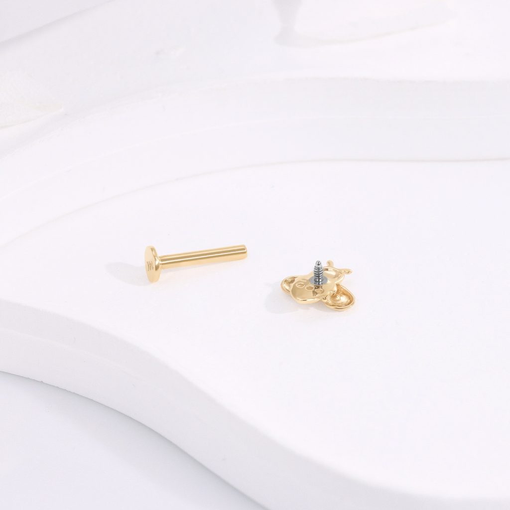 14K Gold CZ|Internally Threaded|Piercing Jewelry Wholesale - GPF Jewelry