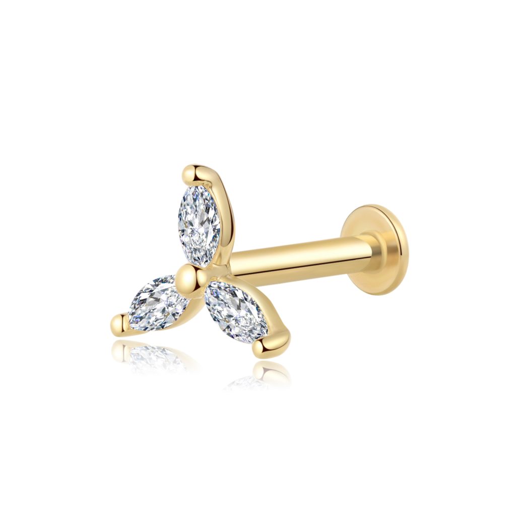 14K Gold |Threadless Studs|Body Jewelry Factory - GPF Jewelry