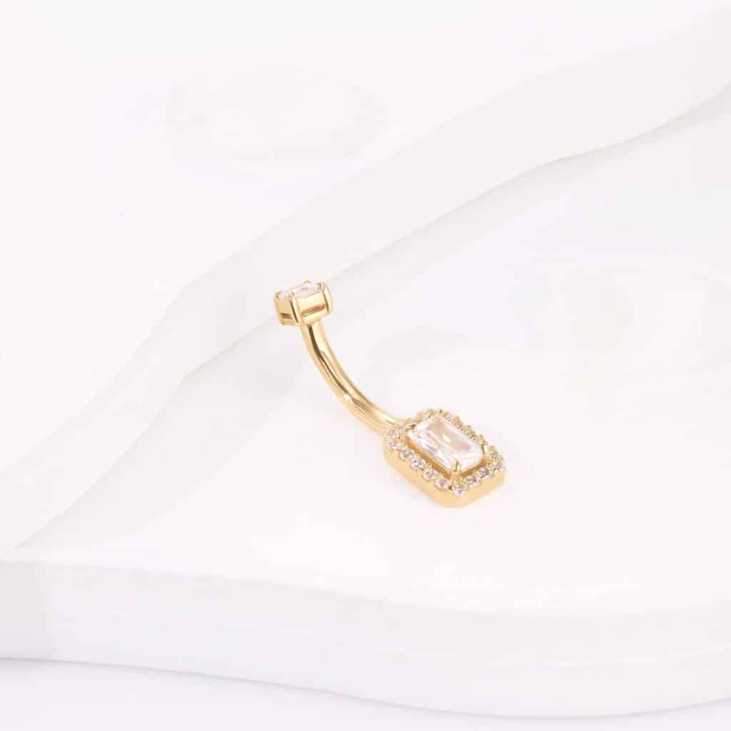 14K Solid Gold Internally Threaded Navel Ring Piercing Jewelry - GPF ...